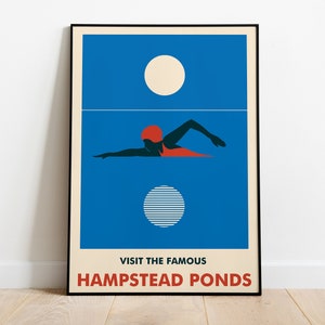 Hampstead Ponds Print London Park Poster Swimming Poster - Etsy UK