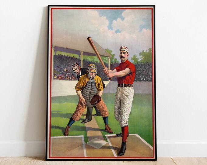 Vintage Baseball Poster Sports Posters Baseball Wall Art Vintage ...