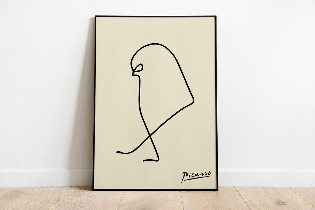 Pablo Picasso Wall Art Sparrow Print One Line Art Drawing Poster - Etsy