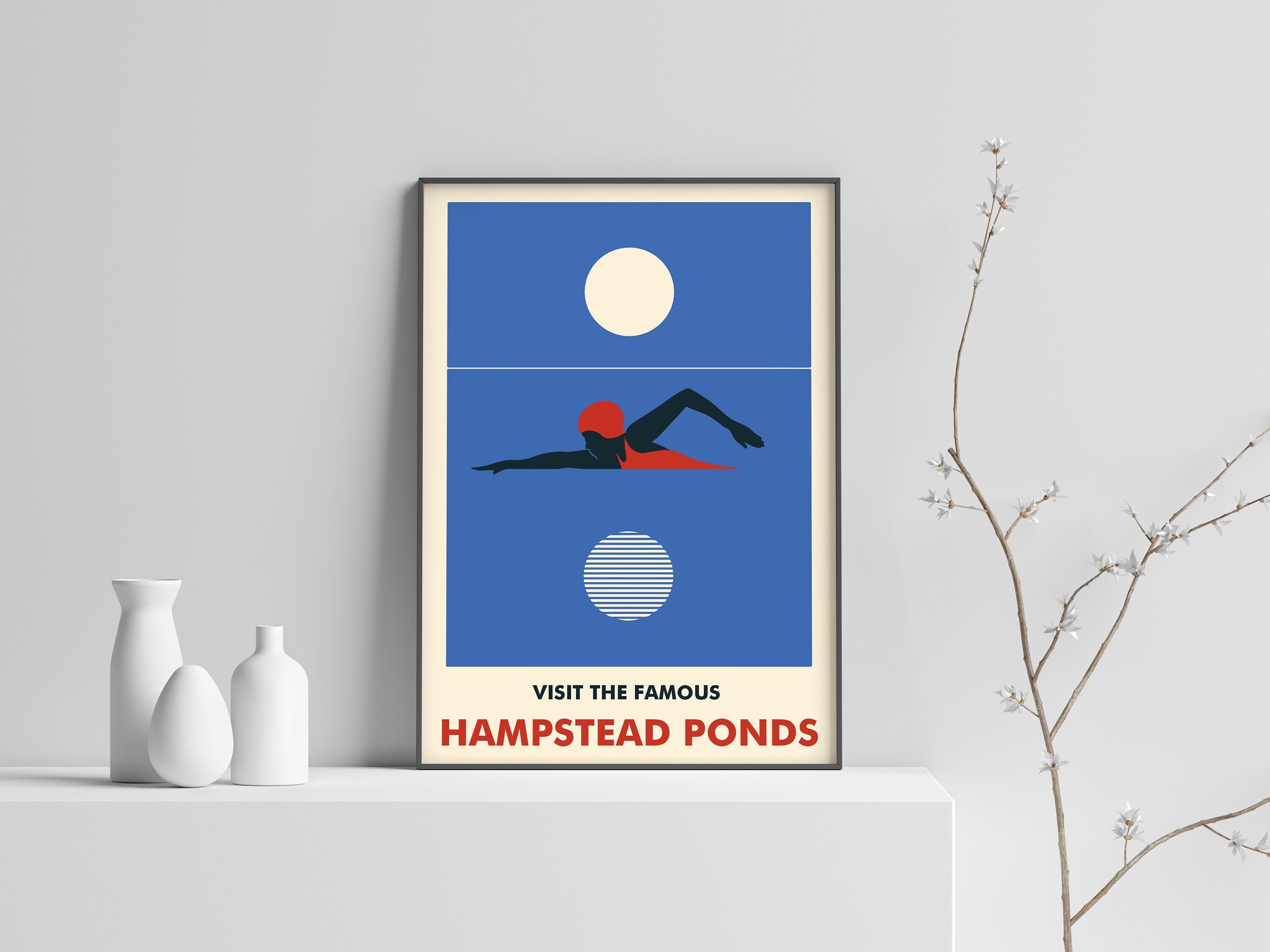 Hampstead Ponds Print London Park Poster Swimming Poster - Etsy