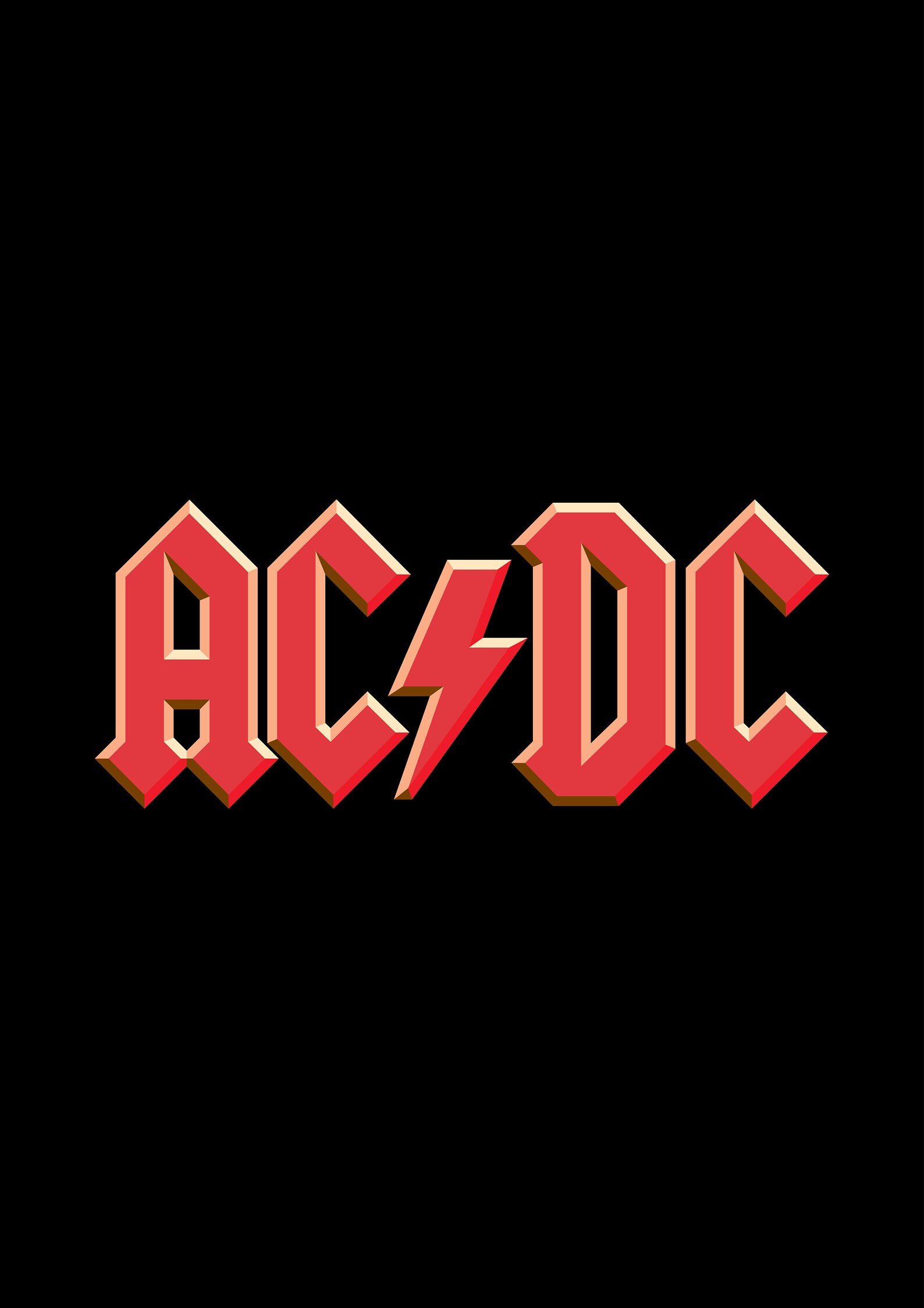 ACDC Minimalist Logo Rock Band Poster Print | Etsy