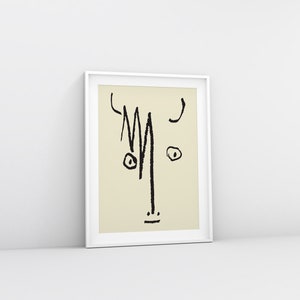 Pablo Picasso Ox Print One Line Art Drawing Exhibition Poster - Etsy