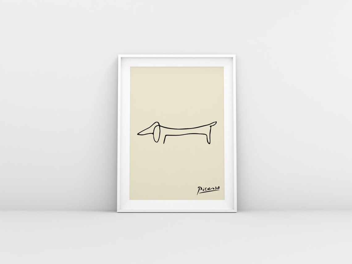 Pablo Picasso Hond / Teckel Print One Line Art Tekening poster | Etsy ...