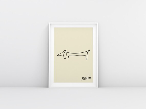 Pablo Picasso Hond / Teckel Print One Line Art Tekening poster | Etsy ...