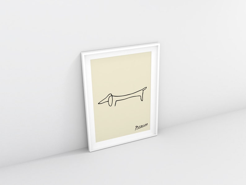 Pablo Picasso Hond / Teckel Print One Line Art Tekening poster | Etsy ...