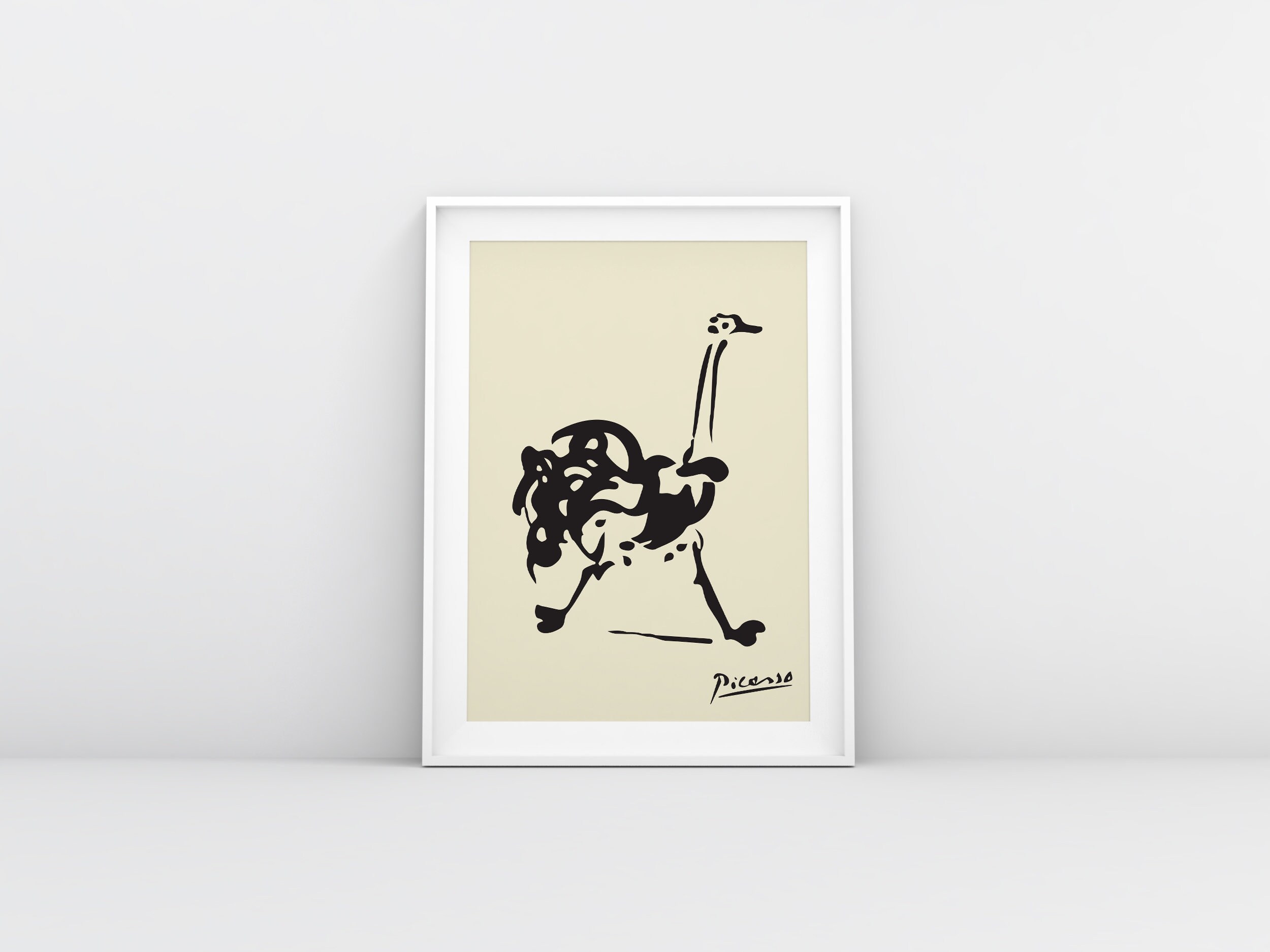 Pablo Picasso Ostrich Print One Line Art Drawing Poster - Etsy