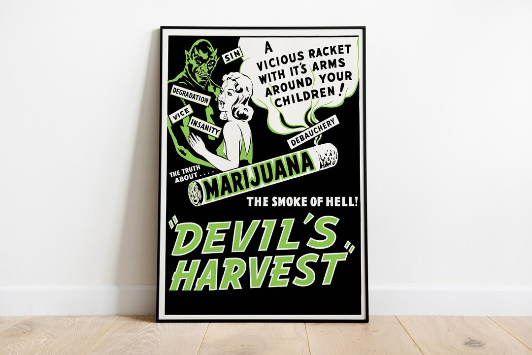 Devil's Harvest Mary Jane Propaganda Poster Marijuana Wall Art Print ...