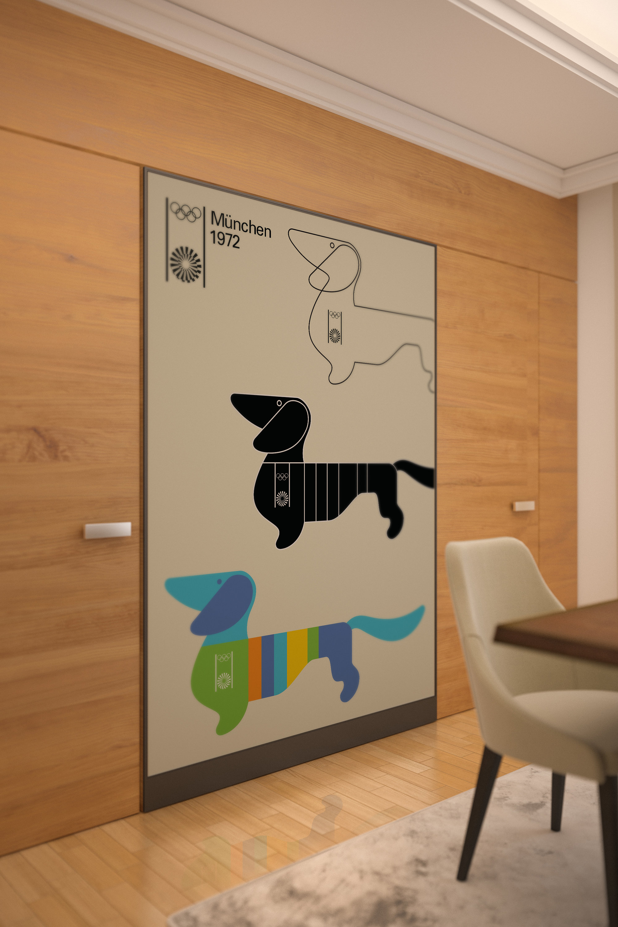 Munich 1972 Olympic Games Waldi Dachshund poster Exhibition Posters ...