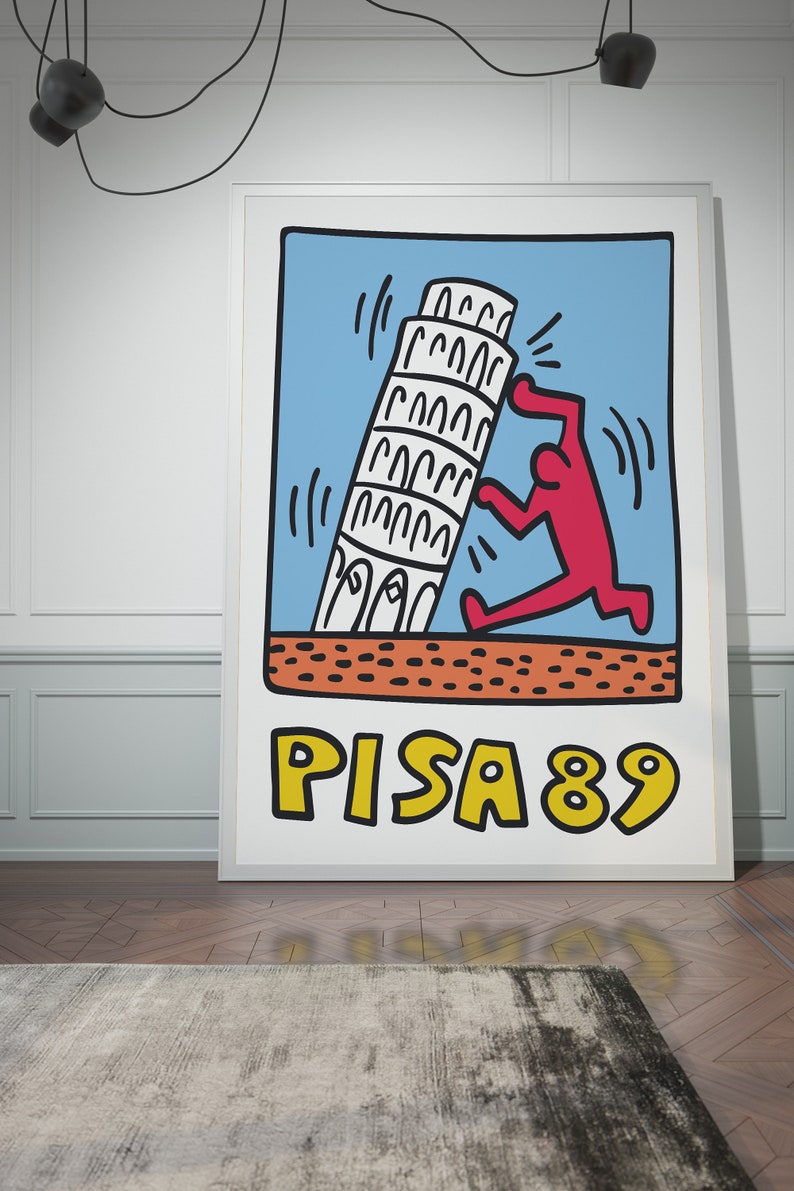 Keith Haring Pisa Tower Poster Pop Art Print Graffiti Wall Art - Etsy ...
