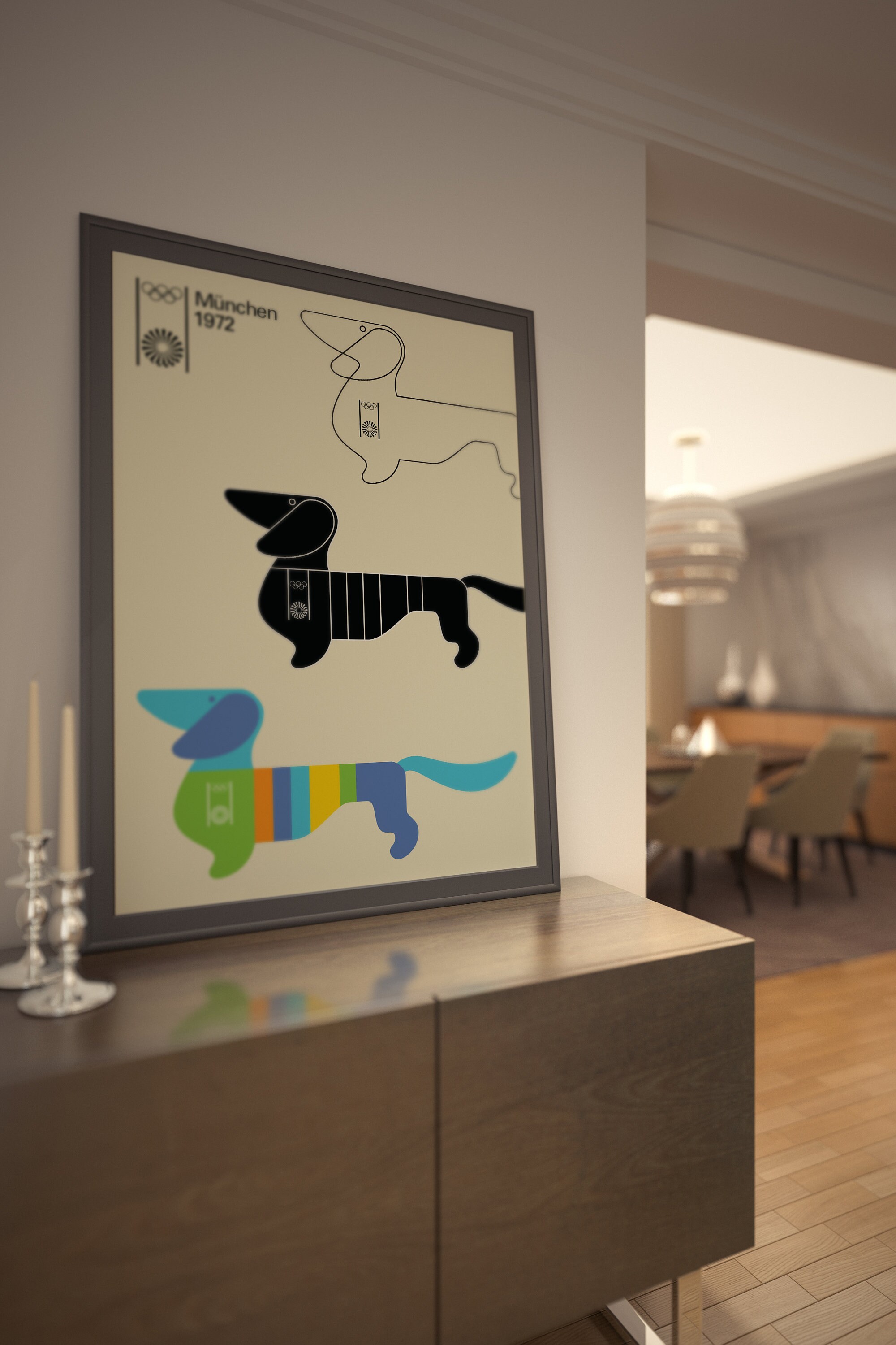 Munich 1972 Olympic Games Waldi Dachshund poster Exhibition Posters ...