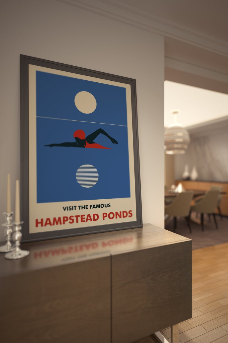 Hampstead Ponds Print London Park Poster Swimming Poster - Etsy UK