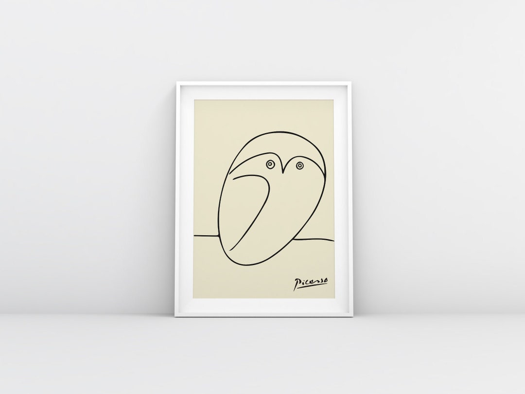Pablo Picasso Owl Print One Line Art Drawing Poster - Etsy