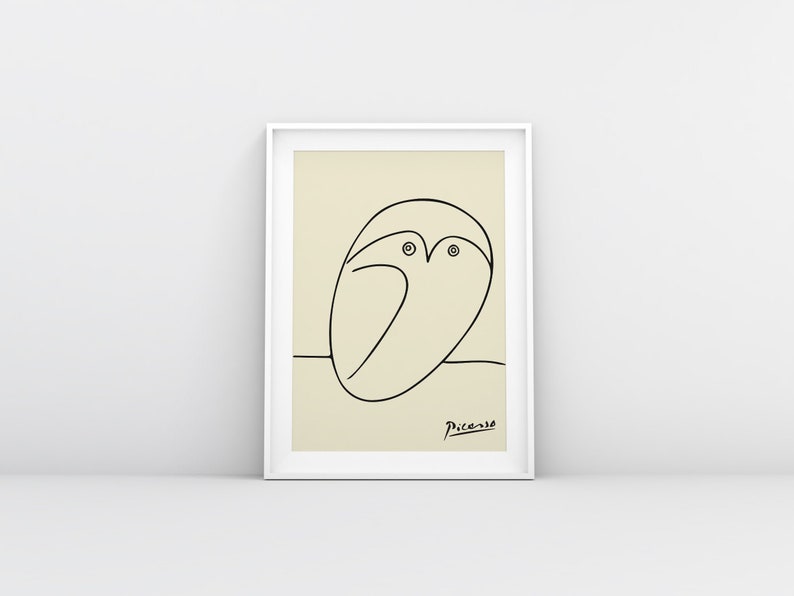 Pablo Picasso Owl Print One Line Art Drawing Poster - Etsy