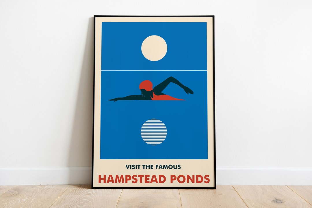 Hampstead Ponds Print London Park Poster Swimming Poster - Etsy
