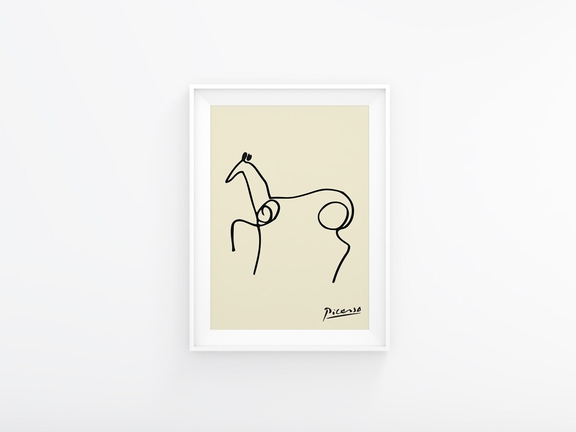 Pablo Picasso Horse Print One Line Art Drawing Poster - Etsy UK