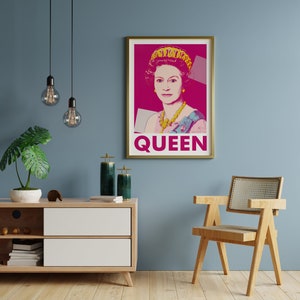 Queen Elizabeth II, Andy Warhol Poster, Pop Art, Famous Portrait ...
