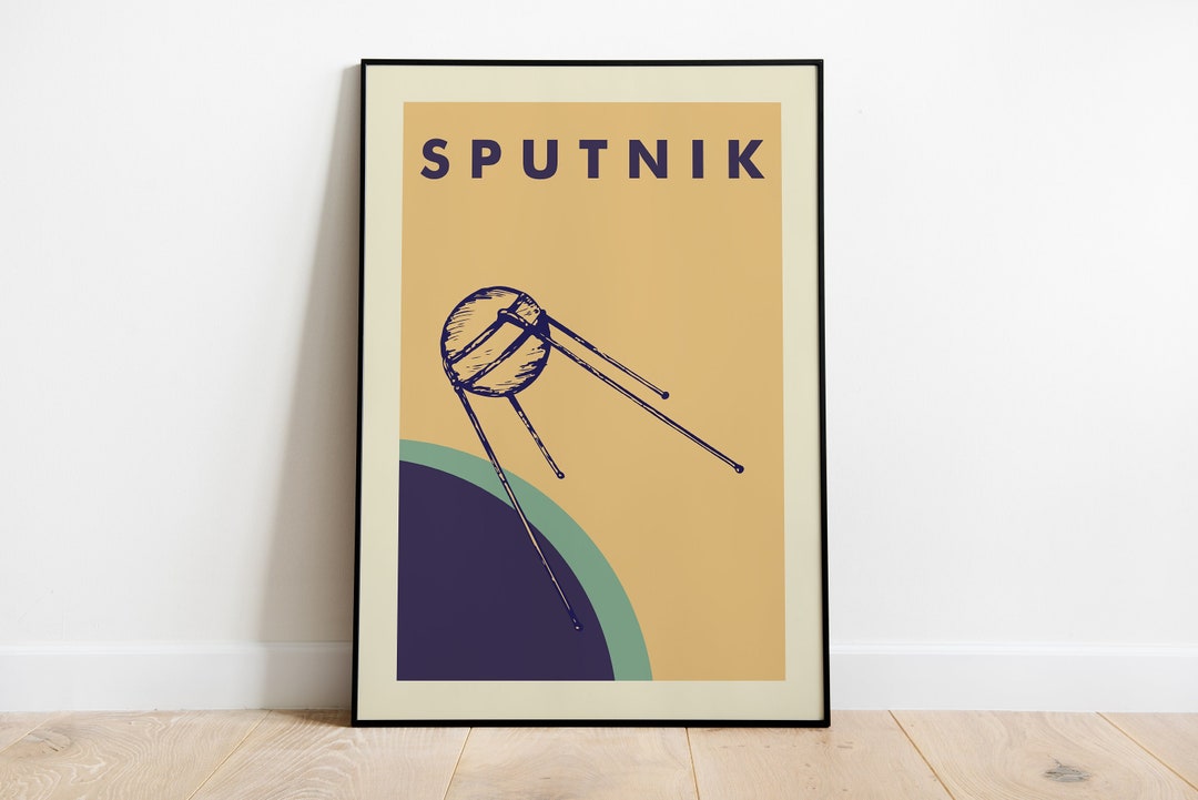 Soviet Space Art: Propaganda Prints, Sputnik Poster, Space Wall Art ...