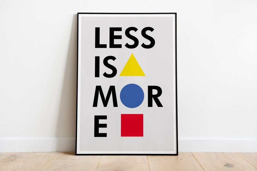 Bauhaus Decor Print Less is More Poster, Minimalist Wall Art, Stylish ...