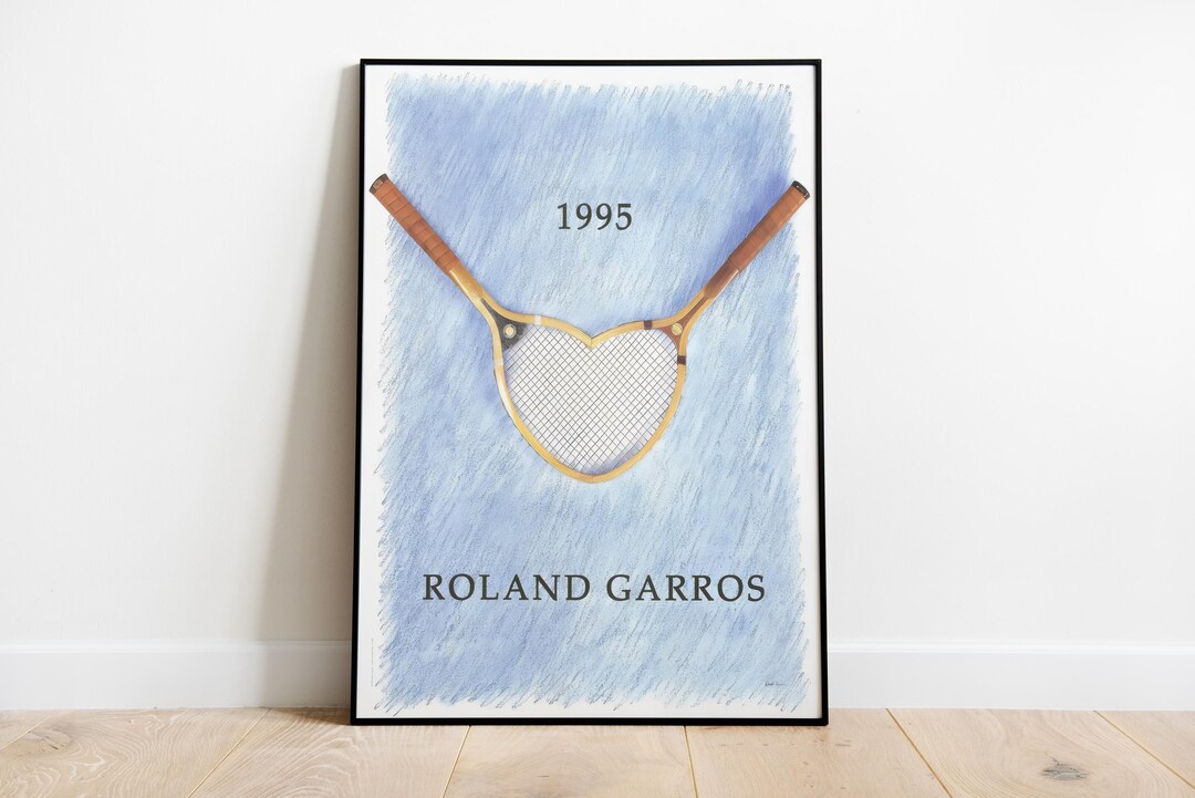 Roland Garros 1995 Tennis Poster French Open Grand Slam Print Birthday ...