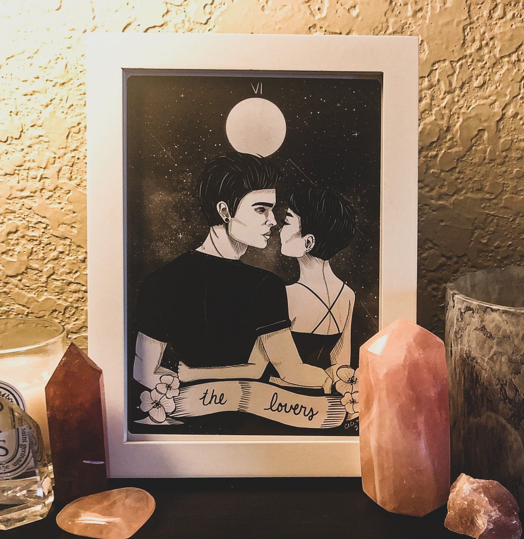 The Lovers Tarot Card Art Print - Etsy