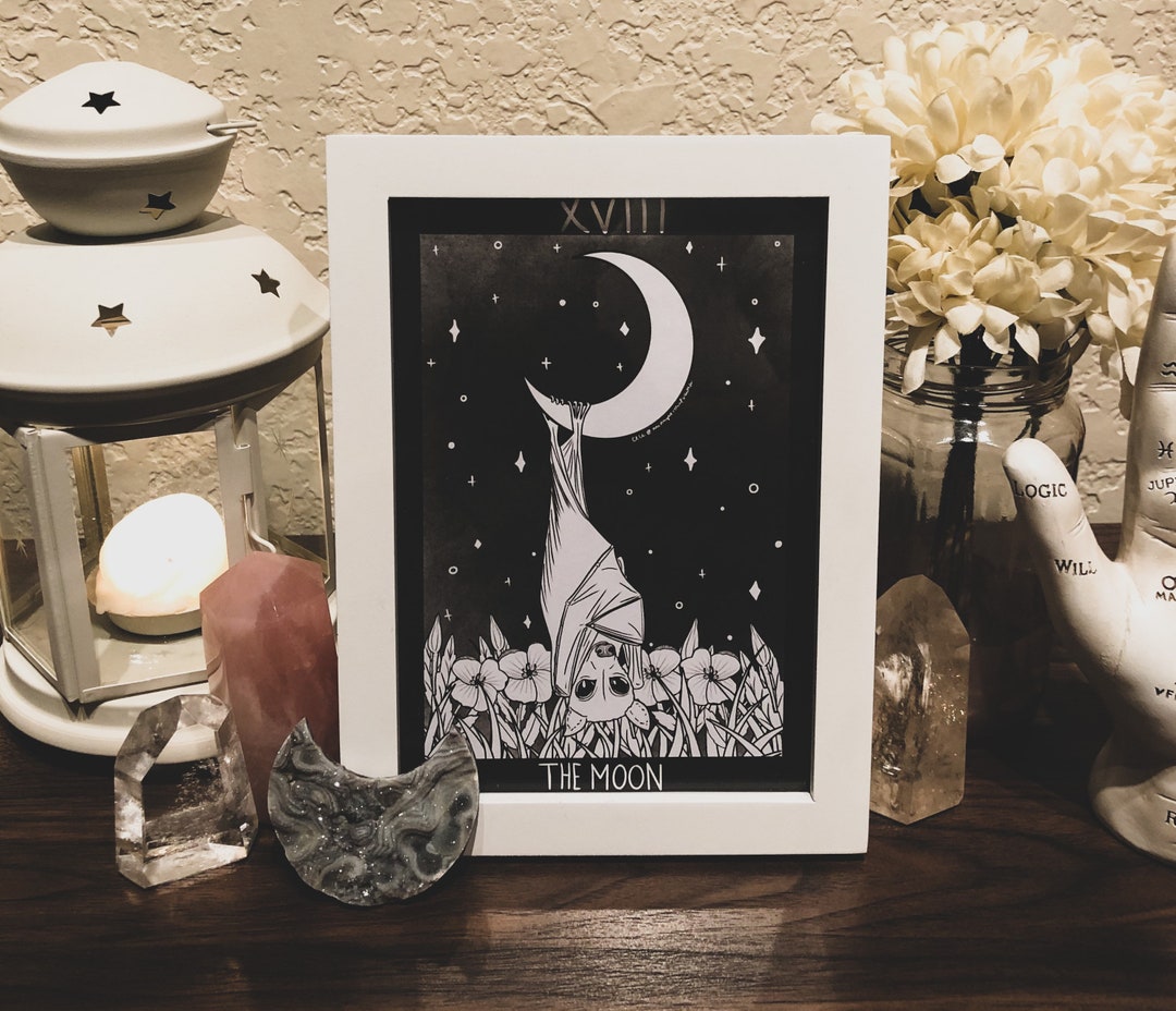 The Moon Tarot Card Art Print - Etsy