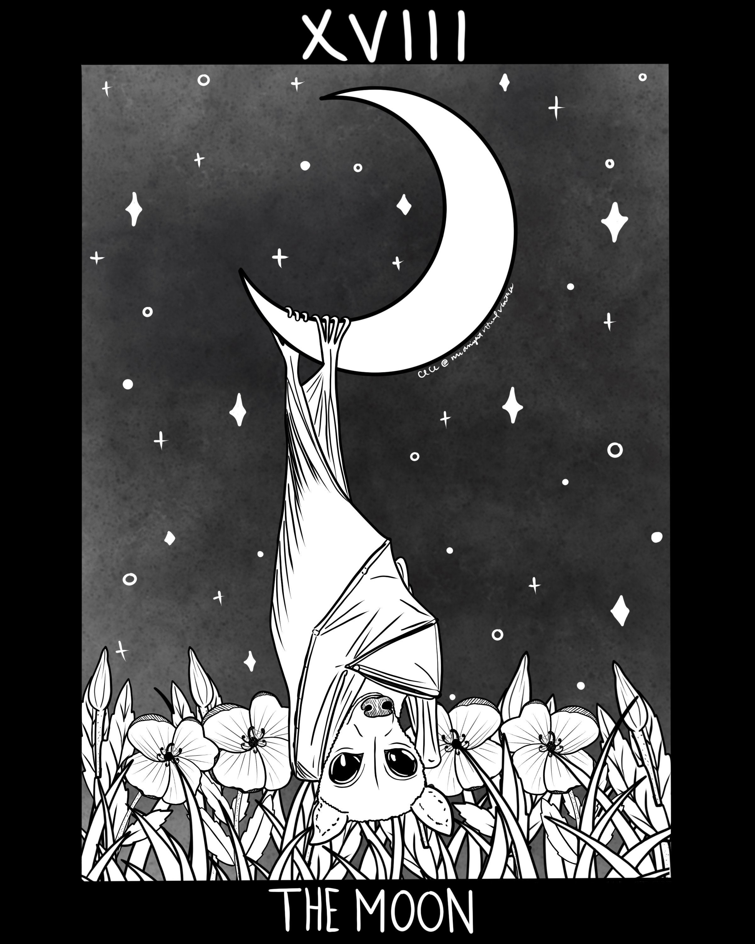 The Moon Tarot Card Art Print - Etsy