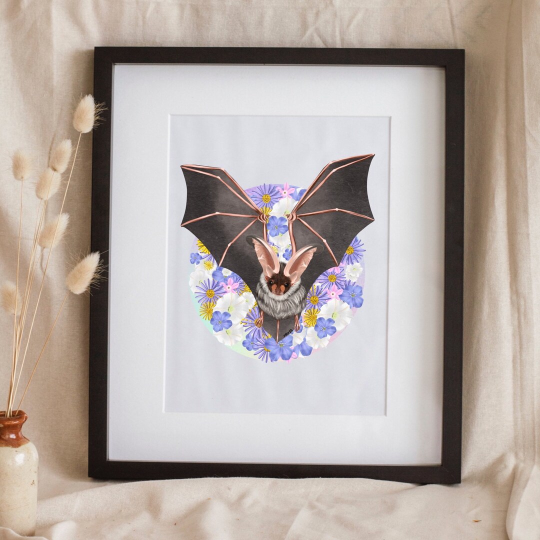 Spotted Bat Art Print - Etsy