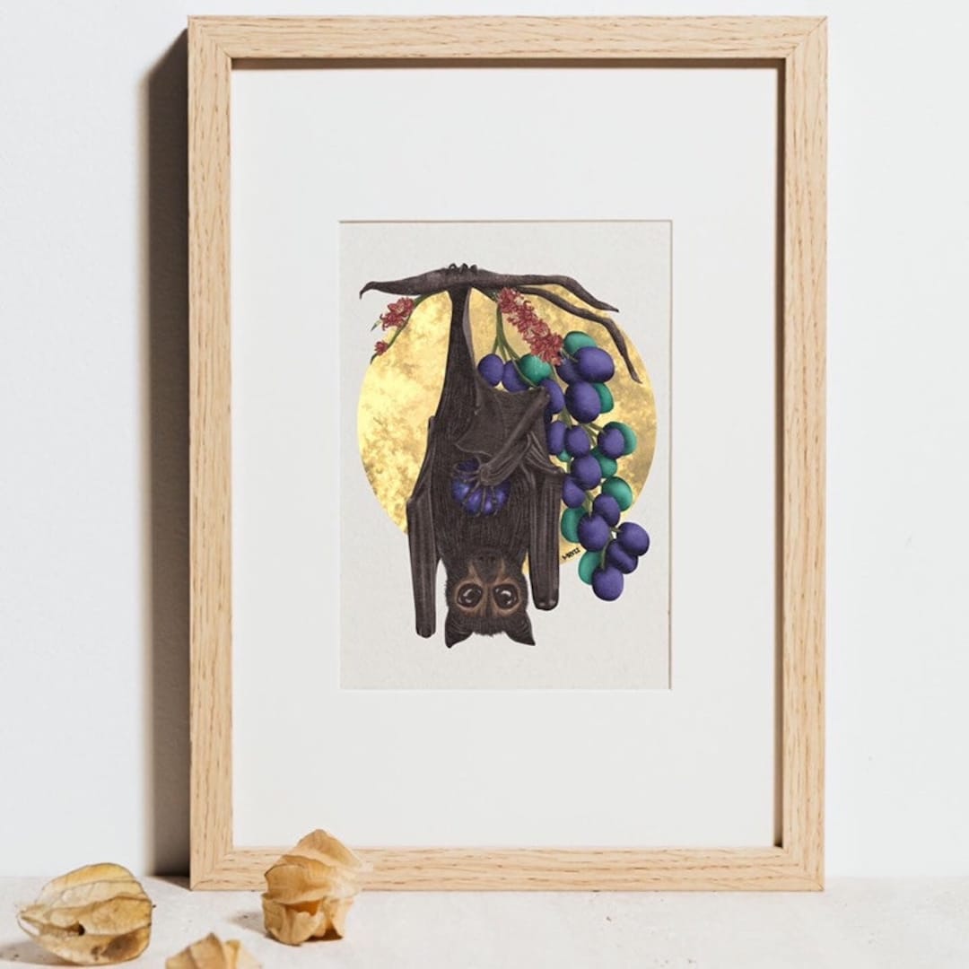 Spectacled Flying Fox Bat Art Print - Etsy