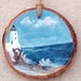 Lighthouse Wood Slice Ornament, Rustic Wood Decor, Wooden Ornament ...