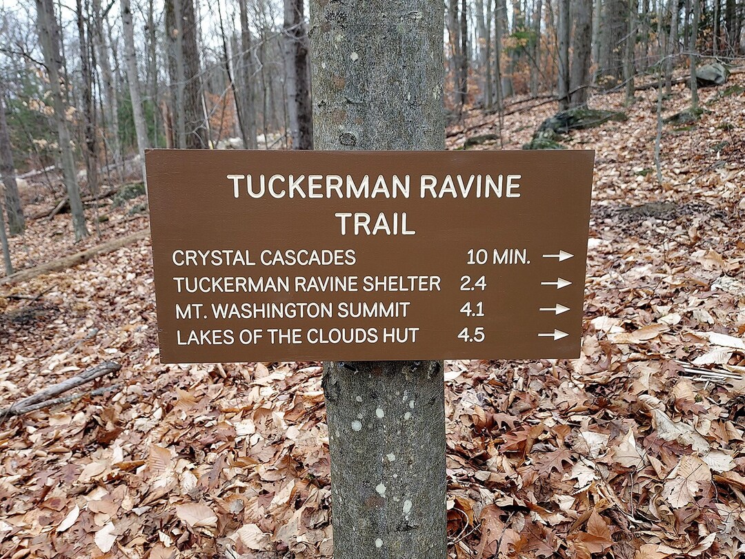 Replica Tuckerman Ravine Sign, Mt Washington, Lakes of the Clouds, New ...
