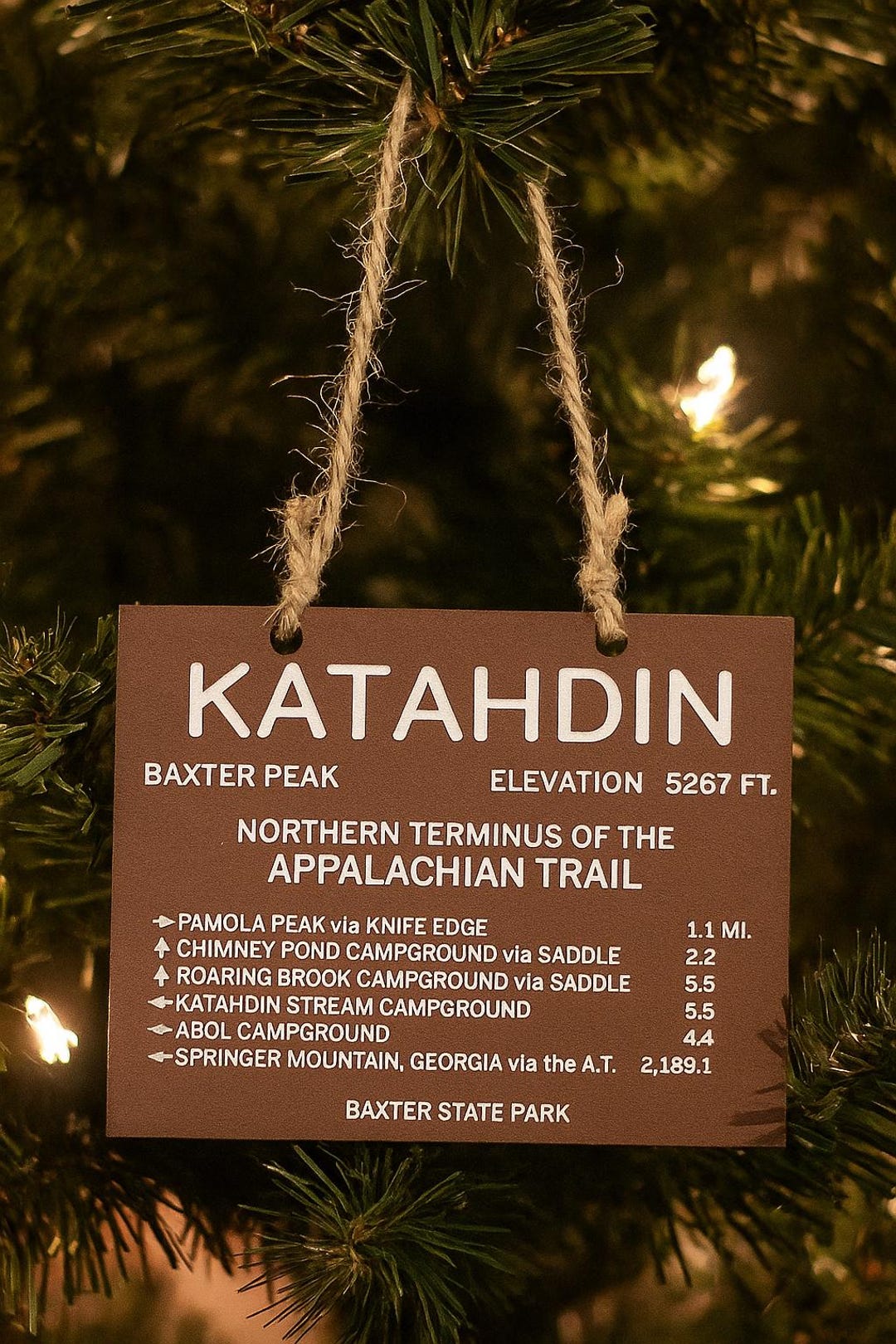 Katahdin Ornament, Trail Sign Ornament, Baxter Peak, Gift Tag, Cake ...