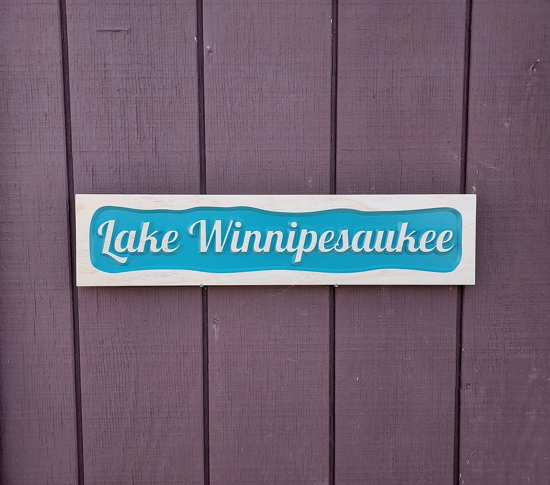 Custom Lake Sign, New Hampshire Sign, Lake Sign, Carved Sign, Custom ...