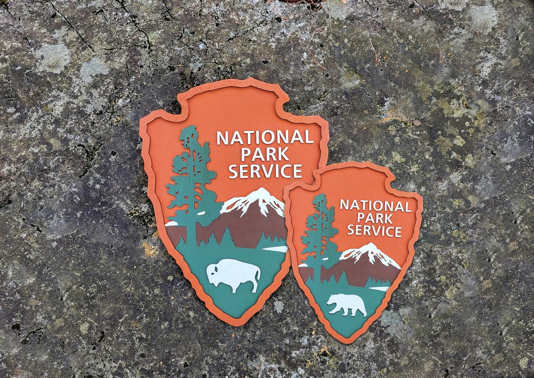 National Park Service Sign, NPS, Arrowhead Sign, Laser Cut Wood Sign ...