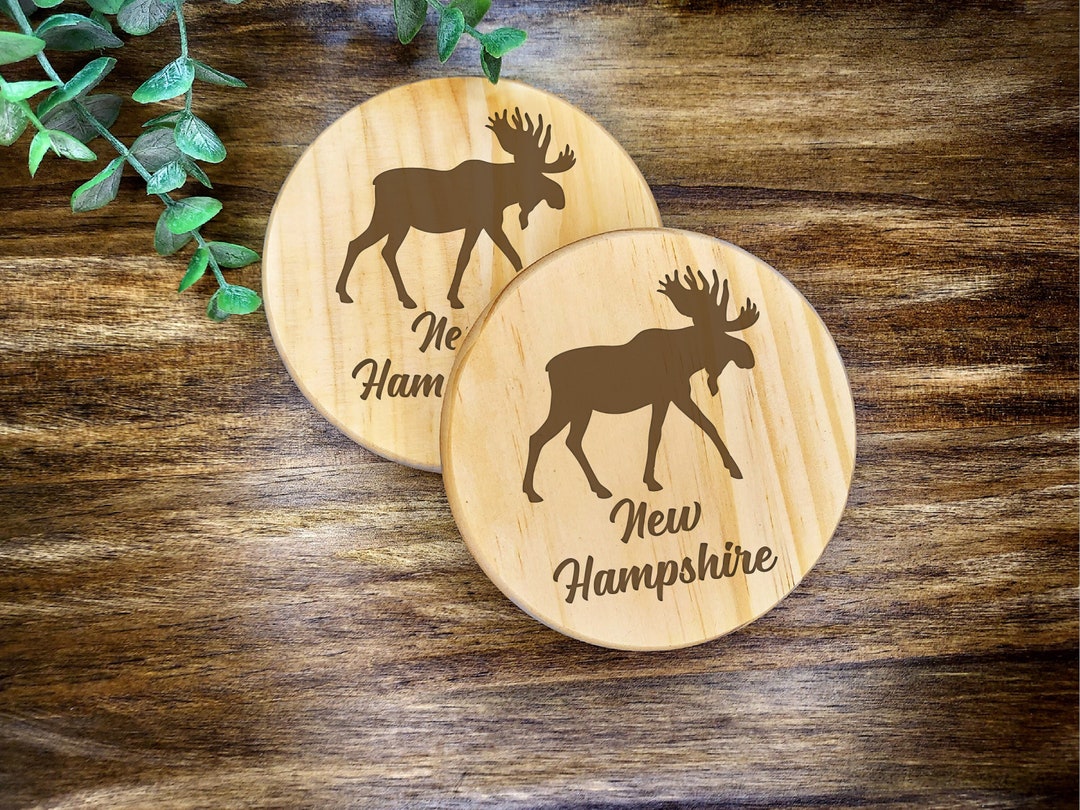 Moose Coaster, Custom Moose Coaster, New Hampshire Coaster, Wood ...
