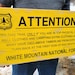 White Mountain Warning Sign, Presidential Range, New Hampshire Trail ...
