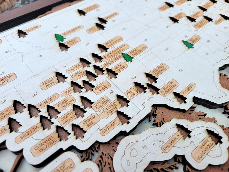 National Park Travel Map, US Travel Map, Personalized Gift, Family ...