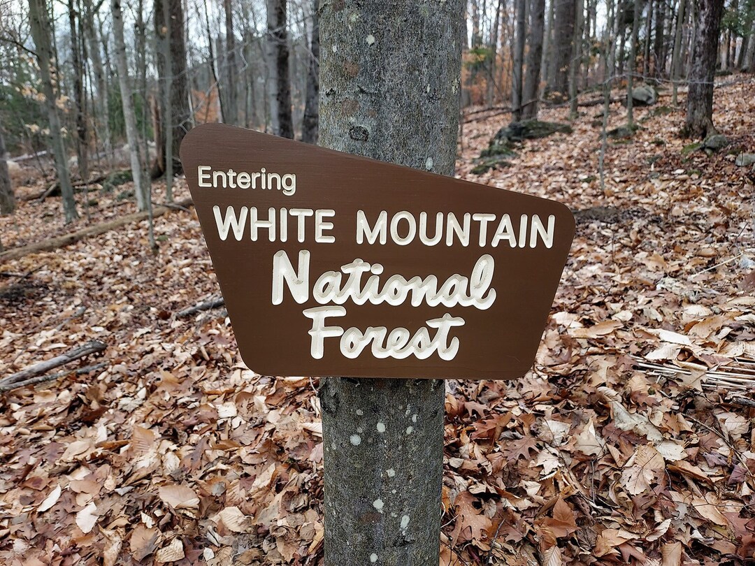 Replica White Mountain National Forest Sign, New Hampshire Trail Sign ...