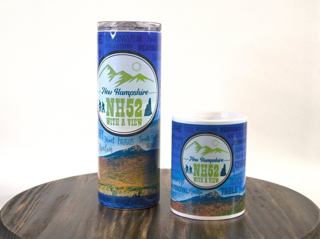 New Hampshire 52WAV Tumbler or Mug, NH Mug, NH Tumbler, Hiking Tumbler ...