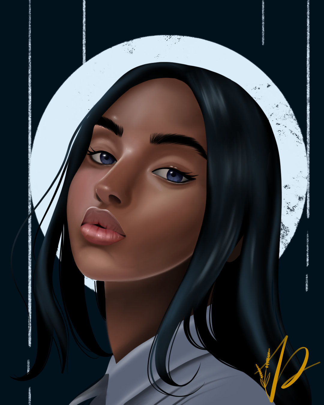 Semi-realistic Digital Portrait - Etsy
