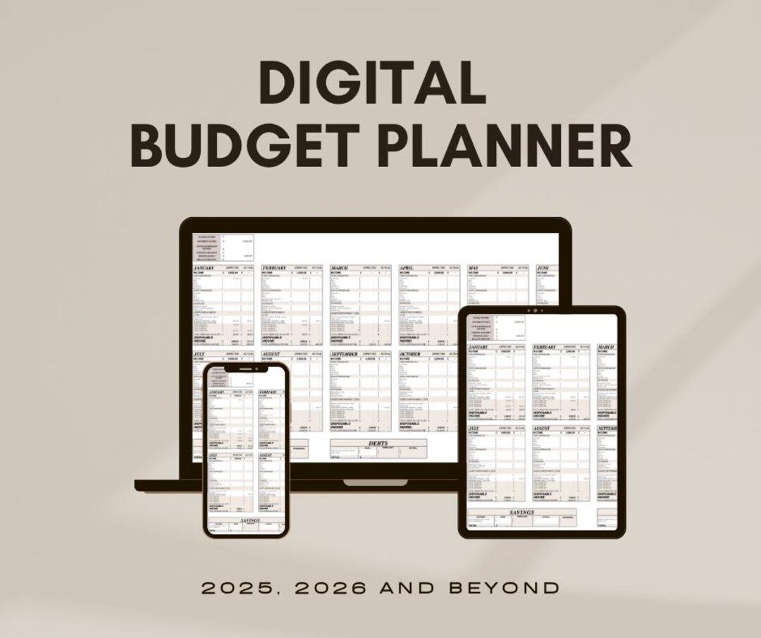 2025, 2026, 2027 & Beyond Digital Budget Planner Mobile and Laptop ...