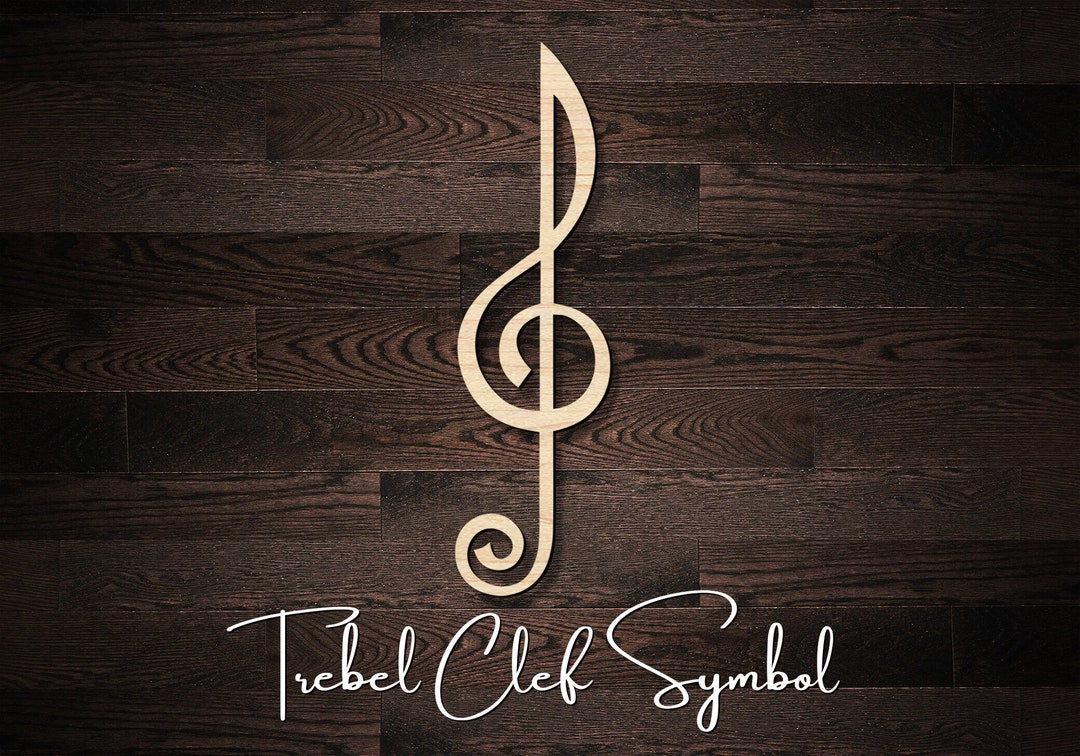 Treble Clef Wooden Cutout Music Room Note Decor - Etsy