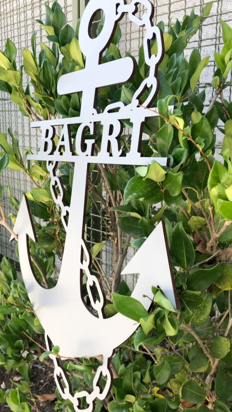 Naval Anchor Name Sign | Custom Wood Name Sign | Logo Wood Sign ...
