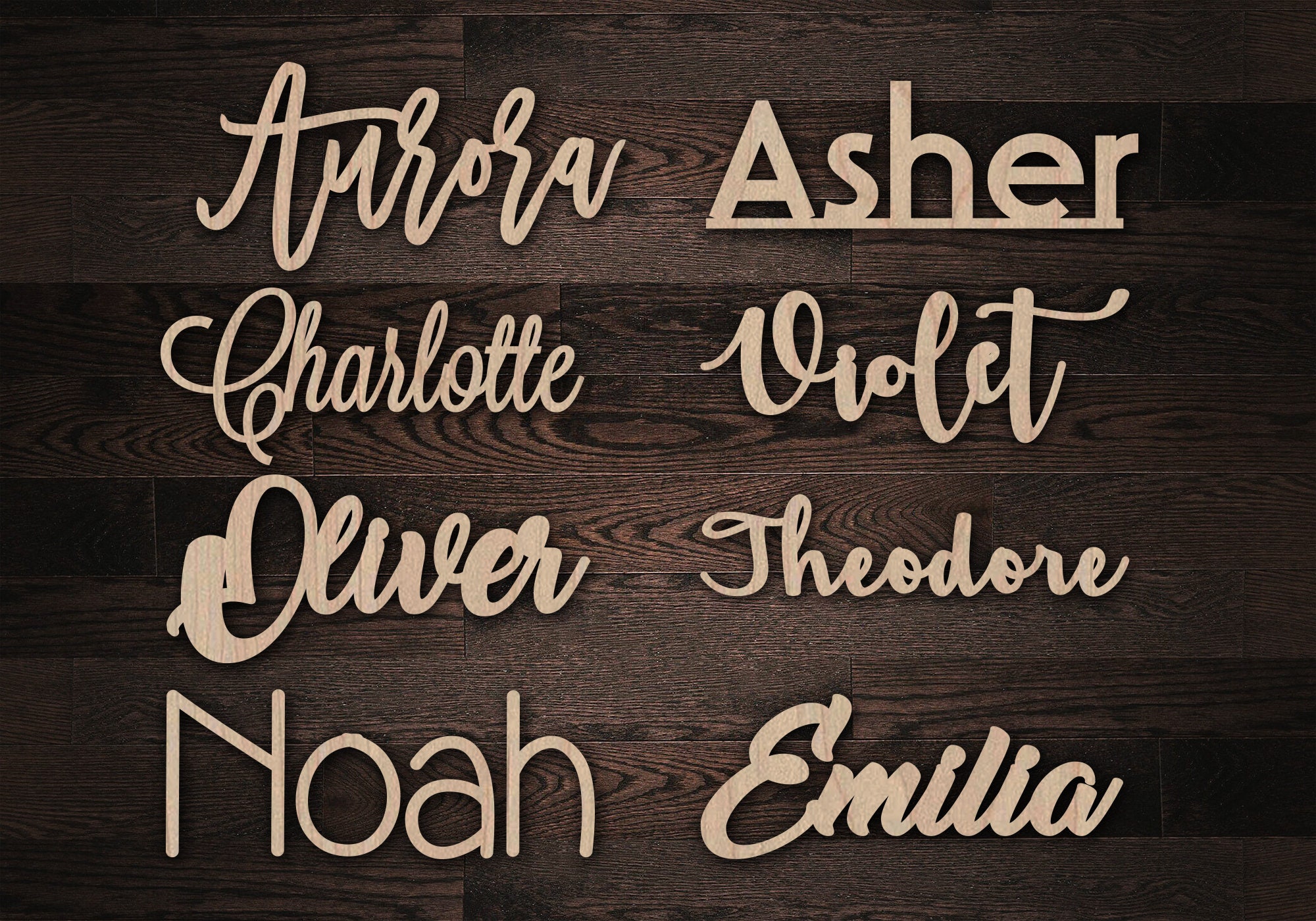Custom Wood Cutout Names-nursery Decor-wedding Names-baby Showers - Etsy