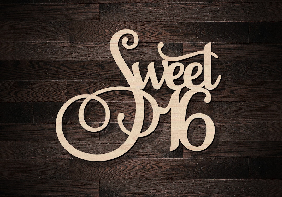 Sweet 16 Backdrop Decoration Wooden Sweet Sixteen Sign Party Banner ...