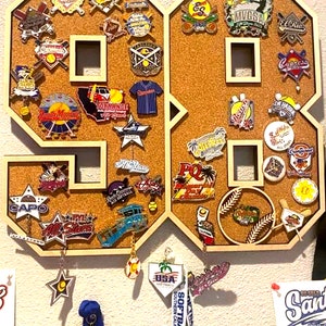 Sports Number Cork Cooperstown Pinboard Sign Team Award Display - Etsy