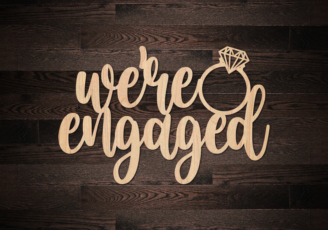 Wood "we're Engaged" Sign | Engagement | Backdrop Sign | Photo Prop ...