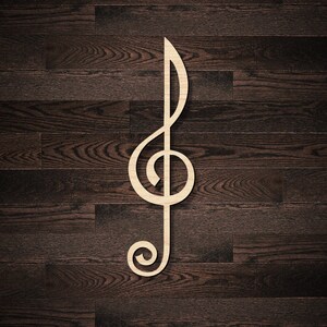 Treble Clef Wooden Cutout Music Room Note Decor - Etsy