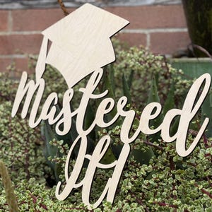 Mastered It Graduation Sign With Cap Custom Photo Prop Balloon Backdrop ...