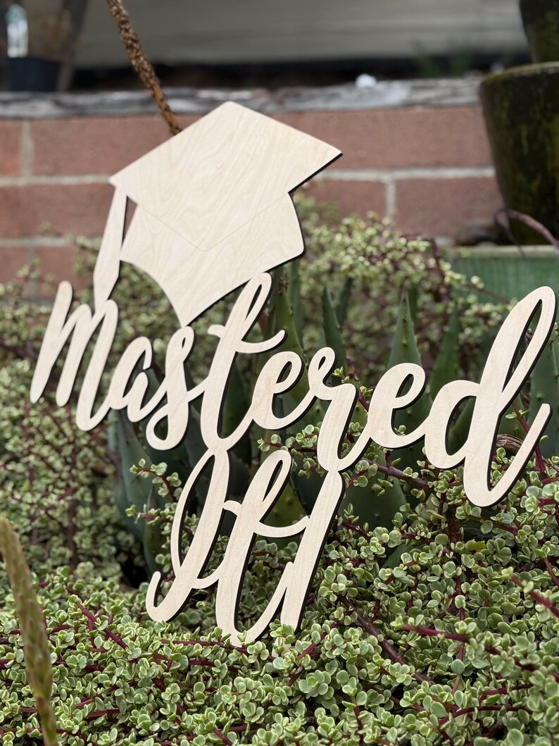 Mastered It Graduation Sign With Cap Custom Photo Prop Balloon Backdrop ...