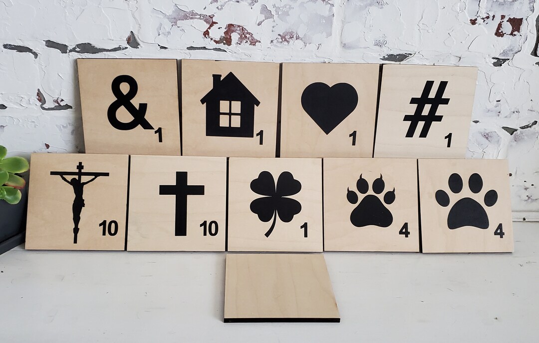 4"x4" Large Scrabble Tiles Crossword Wooden Wall Art Custom Family ...